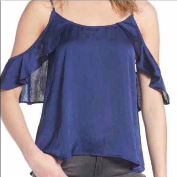 bp | Tops | Nwt Bp Blue Top With Ruffles | Poshmark
